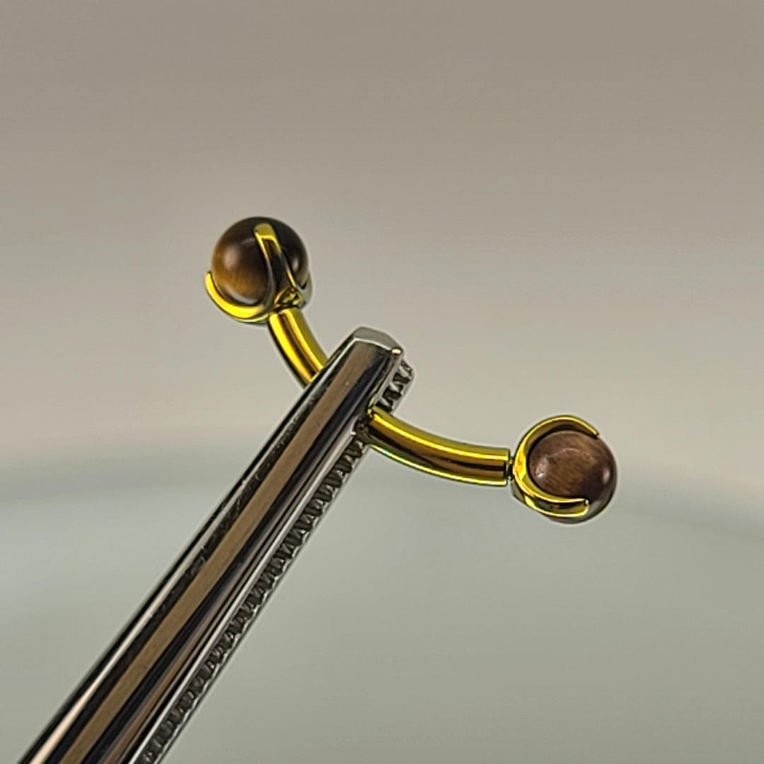 16g Titanium Internal Tiger Eye Septum Curved Barbell Rook Eyebrow ...