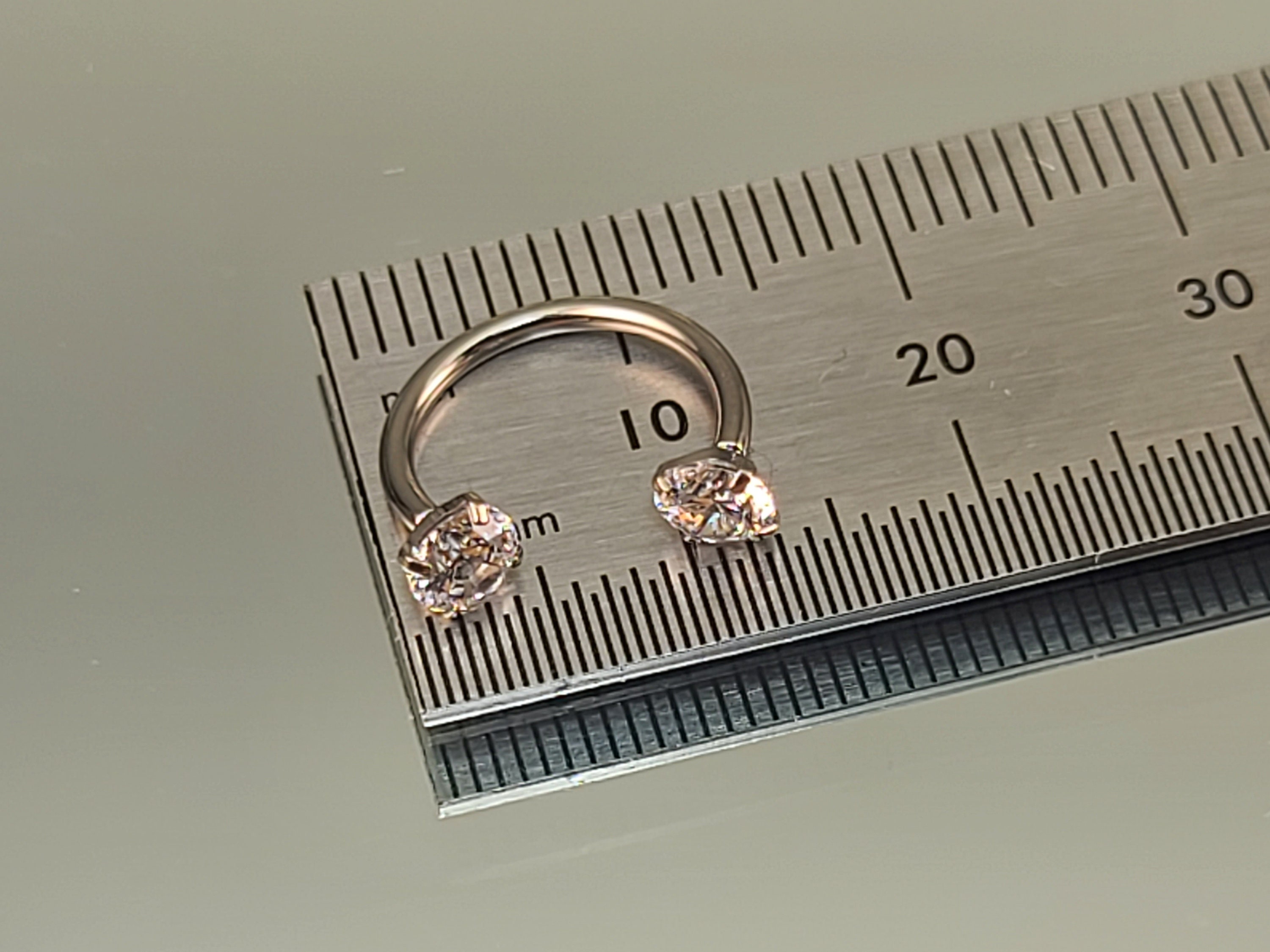 16g Titanium Horseshoe Septum Ring w/5mm Clear Prong-Set Gems - Etsy ...