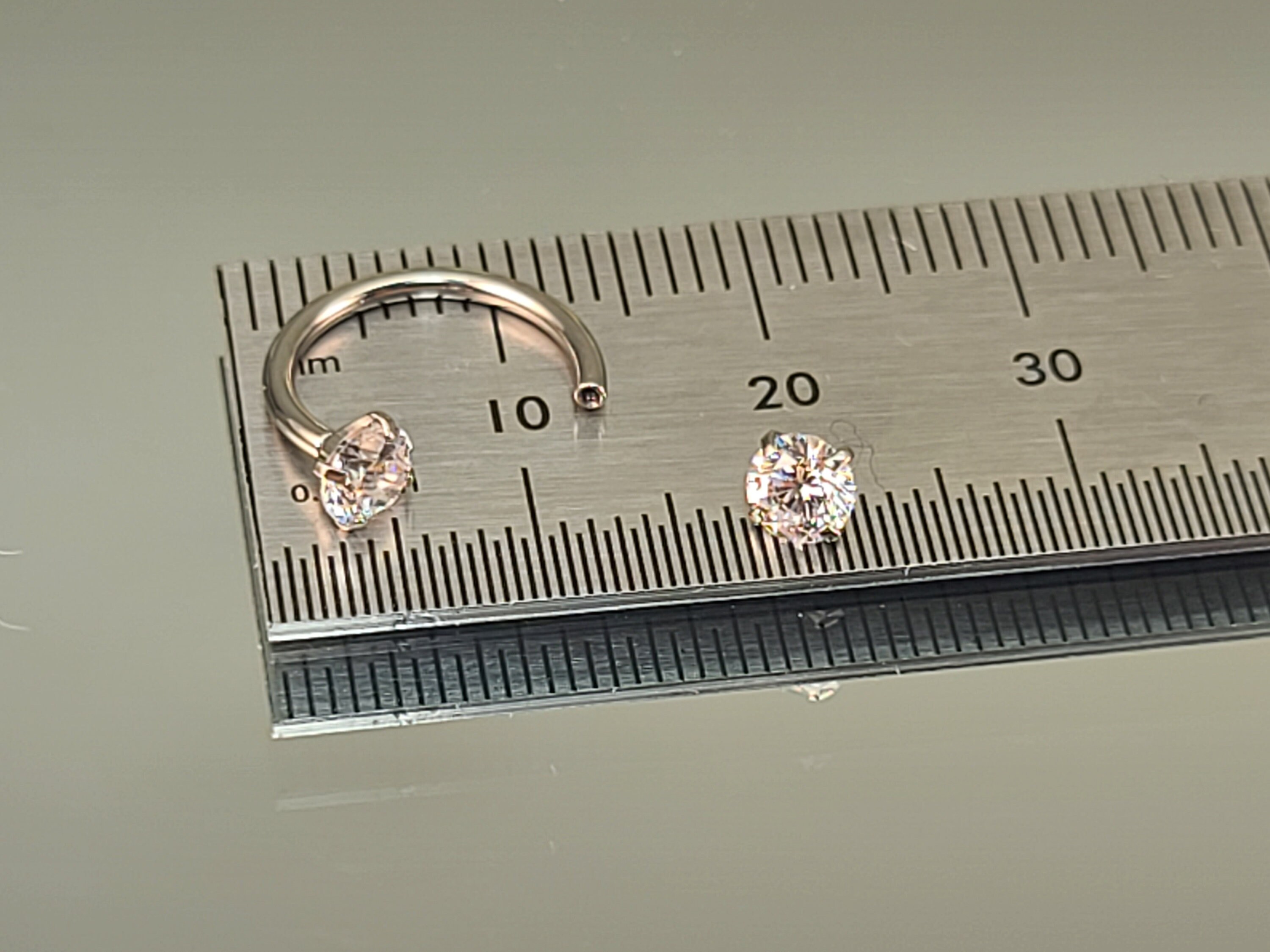 16g Titanium Horseshoe Septum Ring w/5mm Clear Prong-Set Gems - Etsy ...
