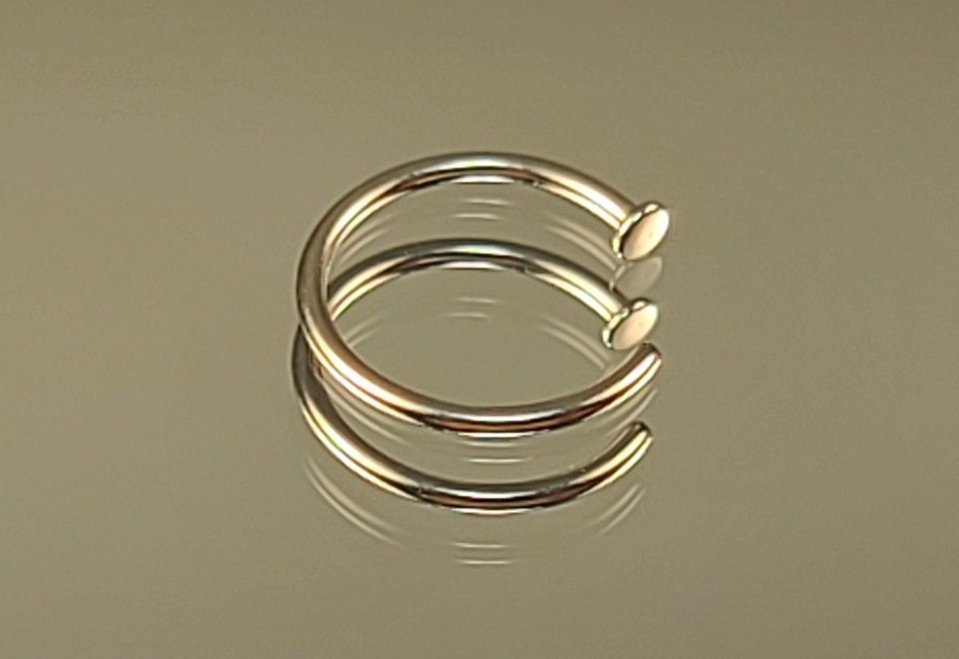 20g Nose Stopper Hoop Titanium Stopper Nose Hoop *choose Diameter ...