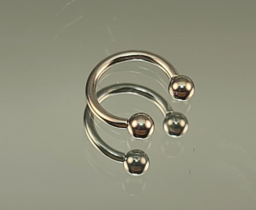 16g Titanium Silver Horseshoe Simple Septum Ring Internal Thread ...