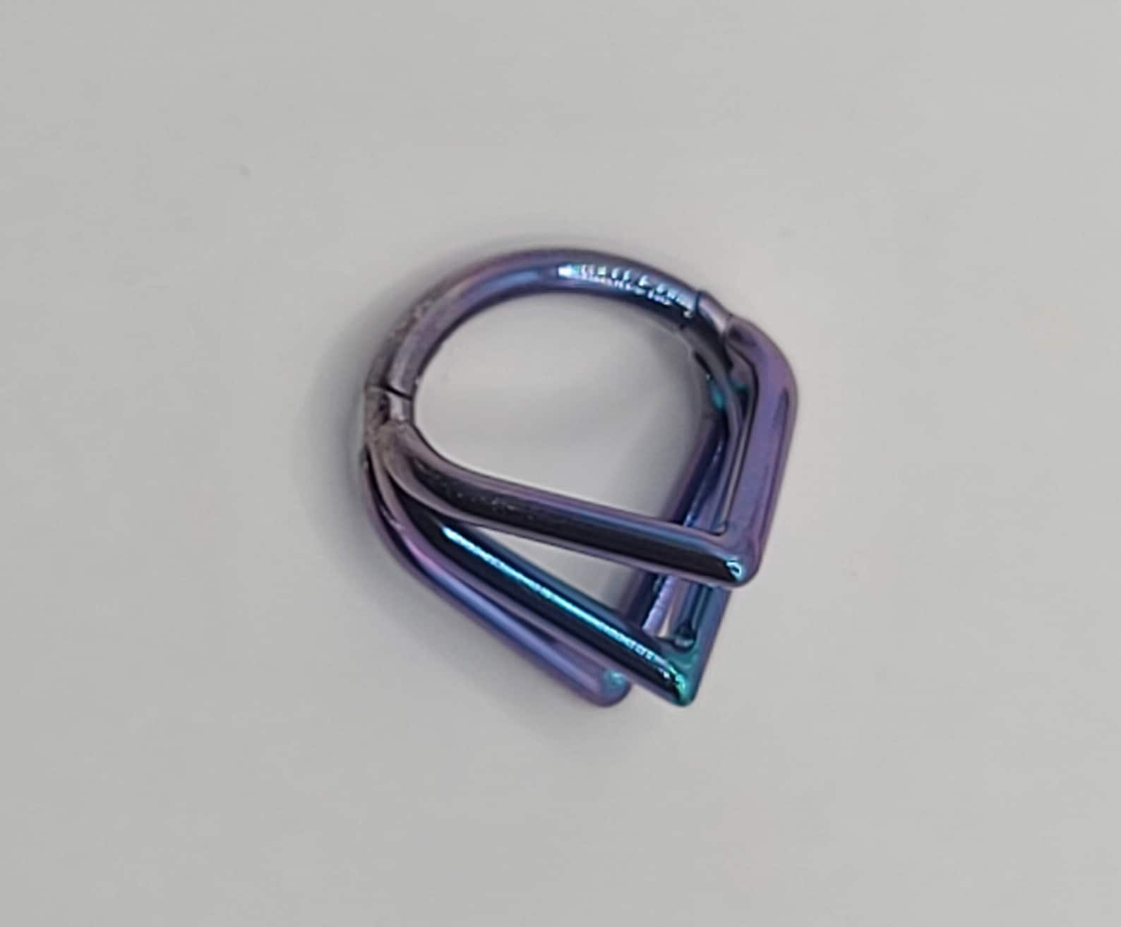 16g Titanium Septum Ring Triple Open Stack Hoop Pointy V Hinge Hoop ...
