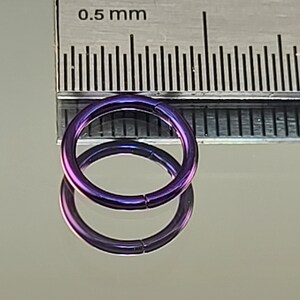 18g 7mm Titanium Hinge Clasp Hoop (7mm) Anodized Blurple Blue Purple ...