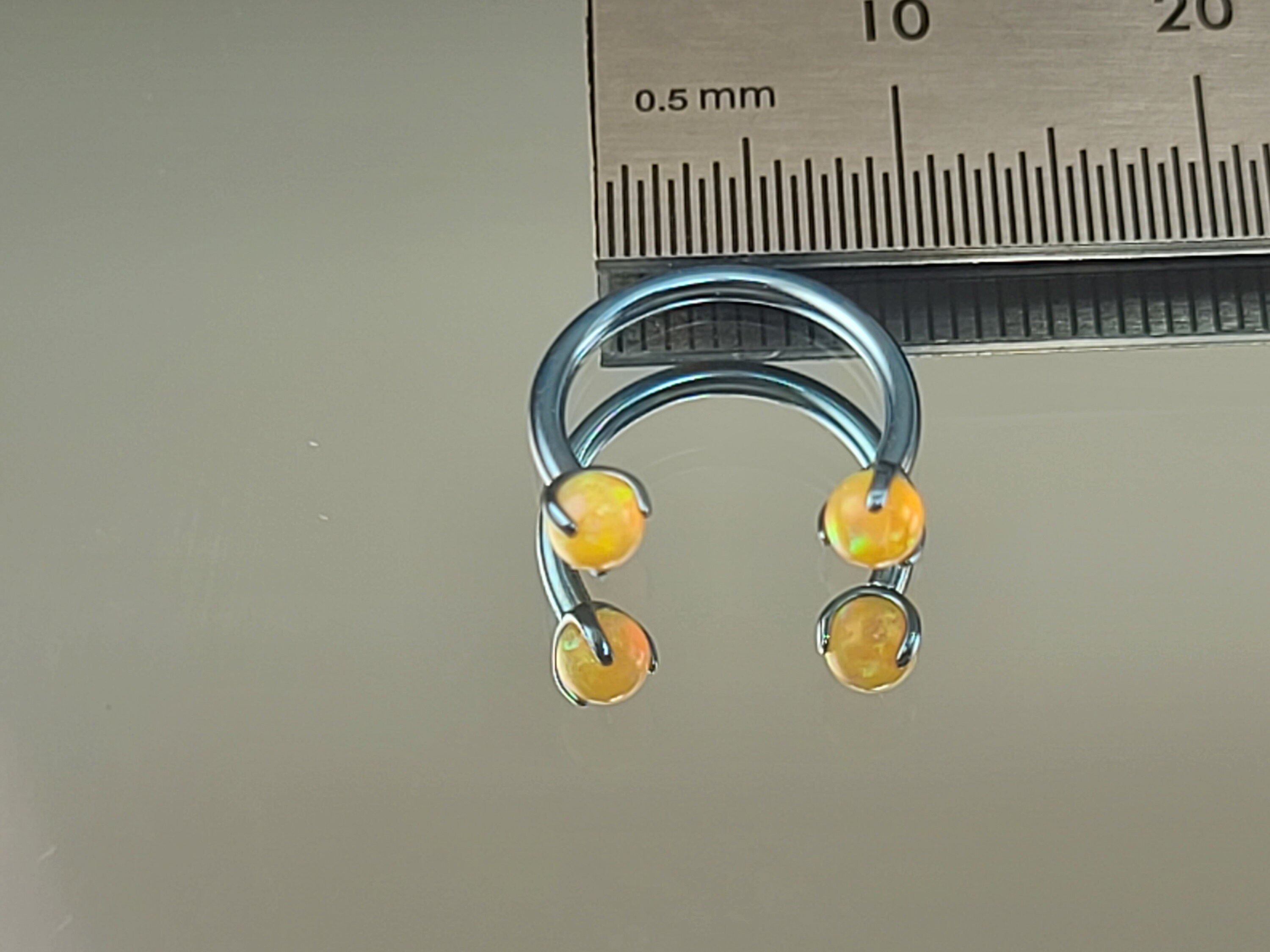 16g Titanium Septum Ring Horseshoe Circular Barbell 4mm Yellow - Etsy