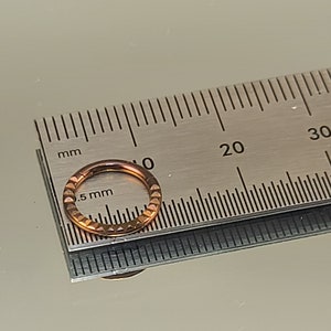 16g 1.2mm Titanium Jagged Edge Hinge Hoop 5/16 8mm Diameter Bronze Hoop ...