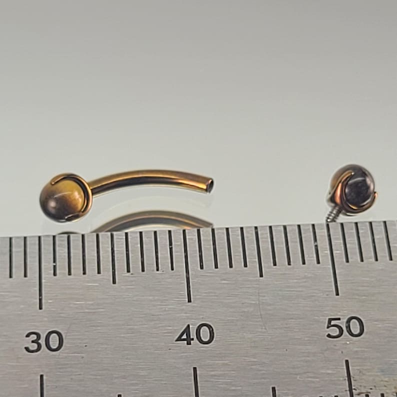 16g Titanium Internal Tiger Eye Curved Barbell Rook Eyebrow Vertical ...