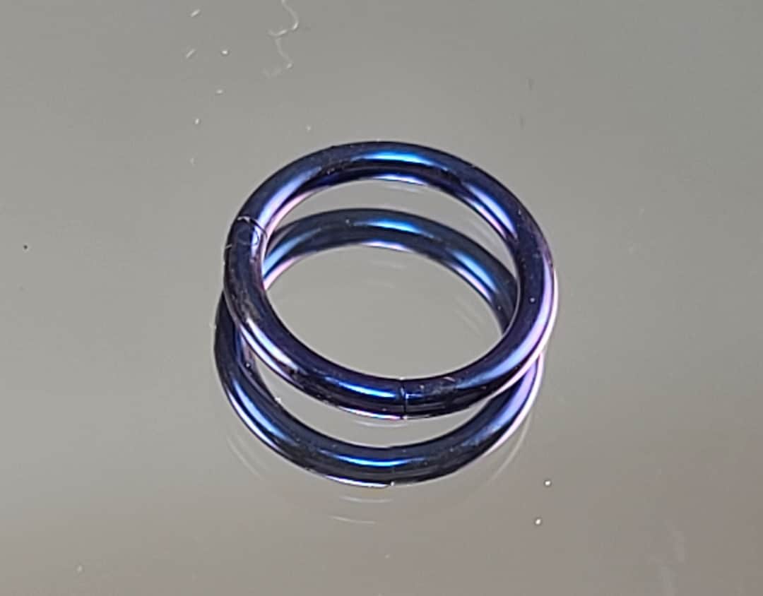 5/16" (8mm) 16g Titanium Hinge Clasp Hoop 5/16" (8mm) Anodized Blurple ...