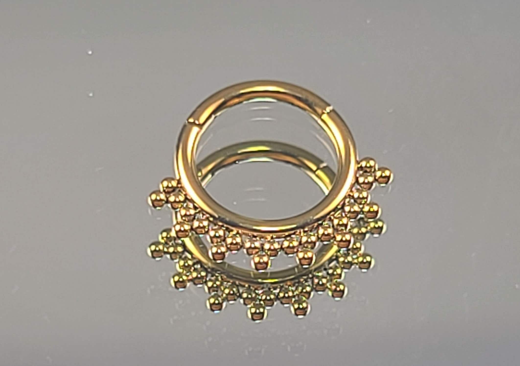 16g 1.2mm Yellow Gold Beaded Granule Titanium Clicker With - Etsy