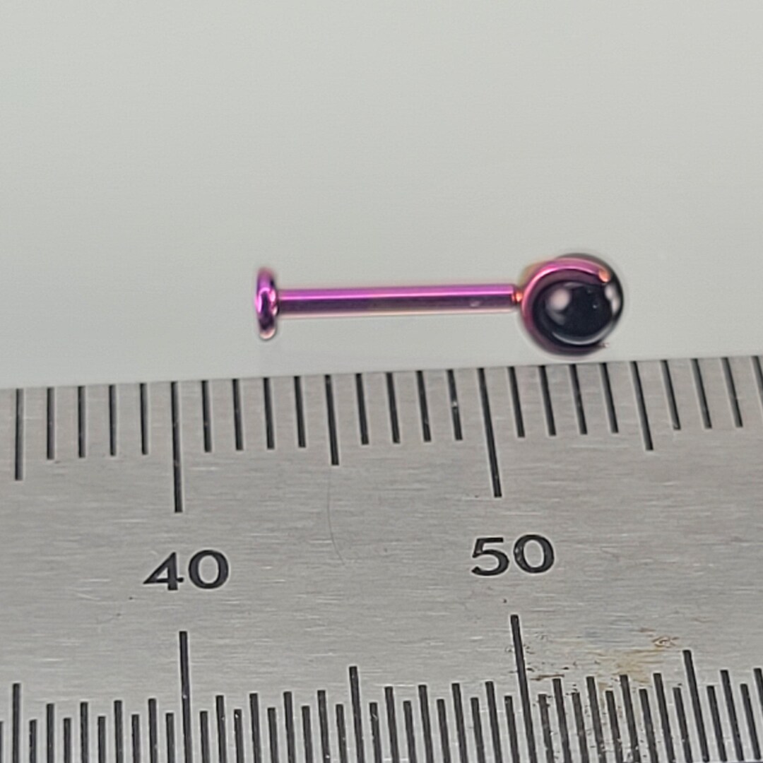 18g Titanium 3mm Faux Black Onyx Threadless Stud *SINGLE* With Flatback ...