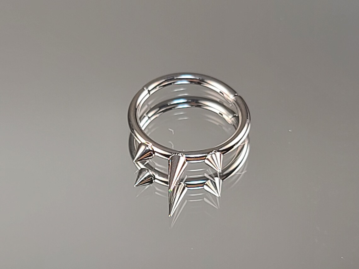 16g 1.2mm Titanium Hinge Clasp Unicorn Triple Spike Hinge - Etsy