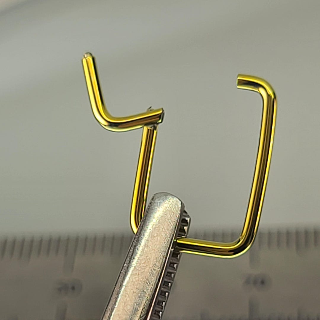 16g Titanium Rectangle Clicker Hinge Hoop Minimalist Body Jewelry ...