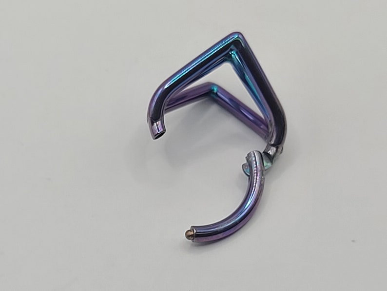 16g Titanium Septum Ring Triple Open Stack Hoop Pointy V Hinge Hoop ...