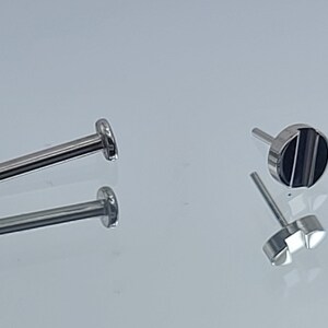 18g Titanium Threadless Screw Head Stud choose Anodized Finish choose Flatback Post Length - Etsy