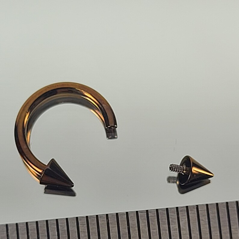 16g Titanium Spike Horseshoe Septum Ring Bronze Anodized Finish in ...