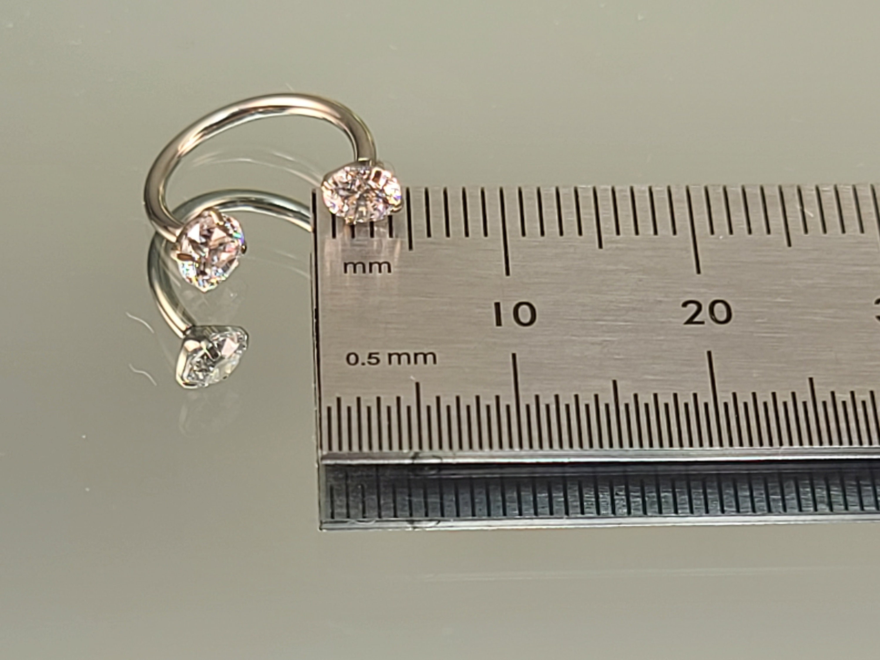 16g Titanium Horseshoe Septum Ring w/5mm Clear Prong-Set Gems - Etsy ...