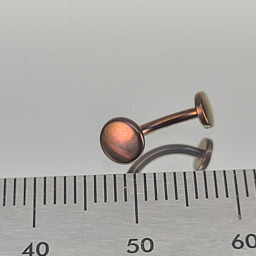 16g Titanium Curved Barbell W/5mm and 4mm Disc Ends Minimalist Vertical ...