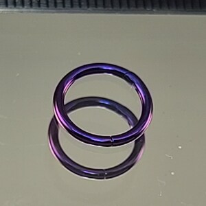 18g 7mm Titanium Hinge Clasp Hoop (7mm) Anodized Blurple Blue Purple ...