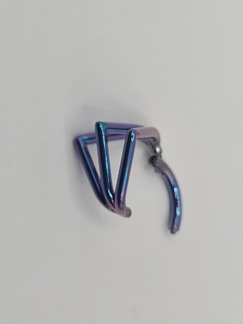 16g Titanium Septum Ring Triple Open Stack Hoop Pointy V Hinge Hoop ...