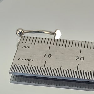 16g (1.2mm) Titanium Silver Heart and Fixed Ball Curved Threadless ...