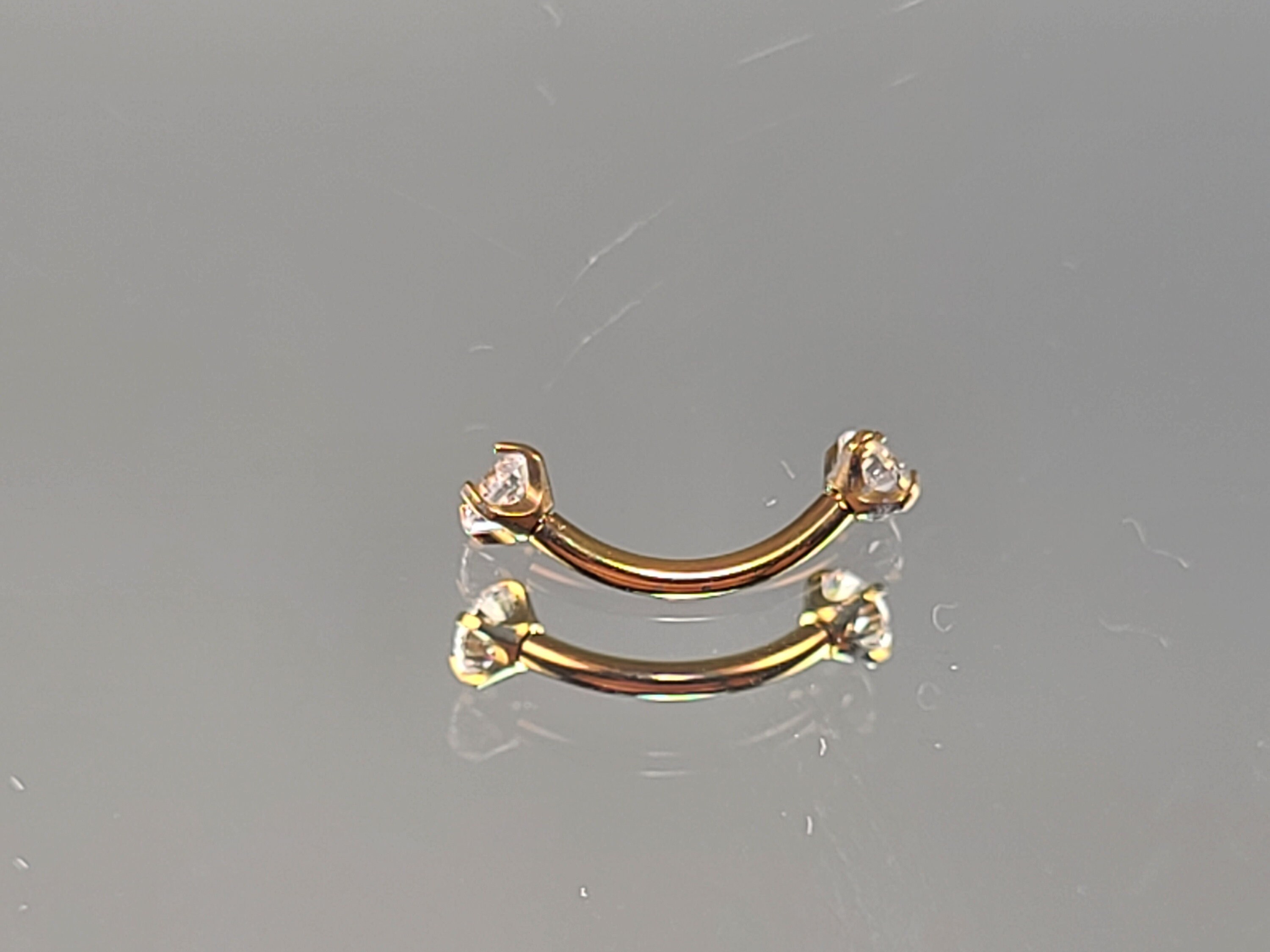 16g 1.2mm Titanium Internal Thread Anodized Rose Gold Curved | Etsy