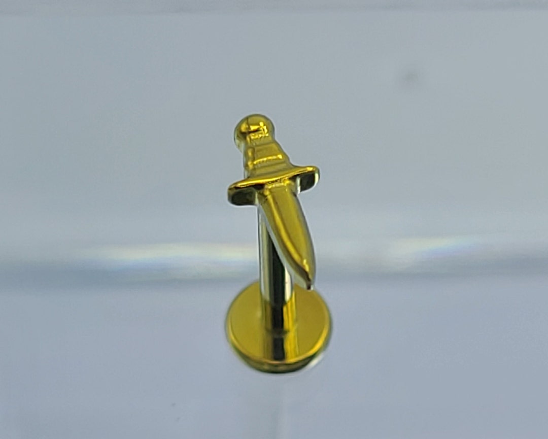 16g Dagger Stud Knife Flatback Titanium Stud *choose Anodized Finish and Post Length* - Etsy