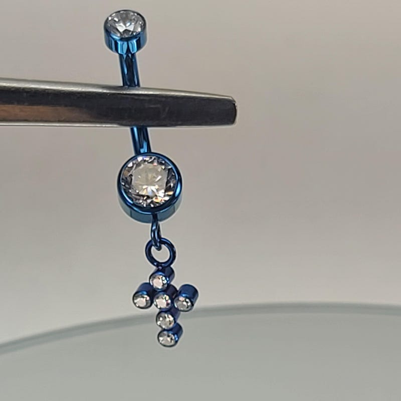 Cross Navel Ring - Etsy
