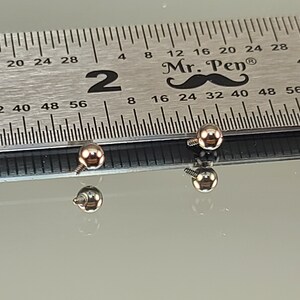 14g 4mm Balls--or--16g Titanium 3mm Balls Internal Thread Ends (2 Total ...