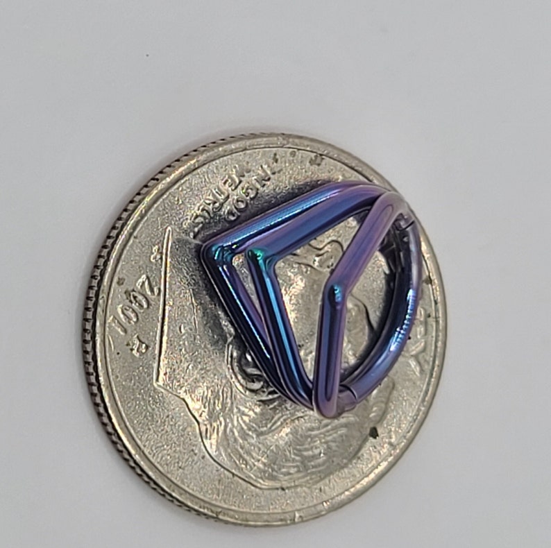 16g Titanium Septum Ring Triple Open Stack Hoop Pointy V Hinge - Etsy