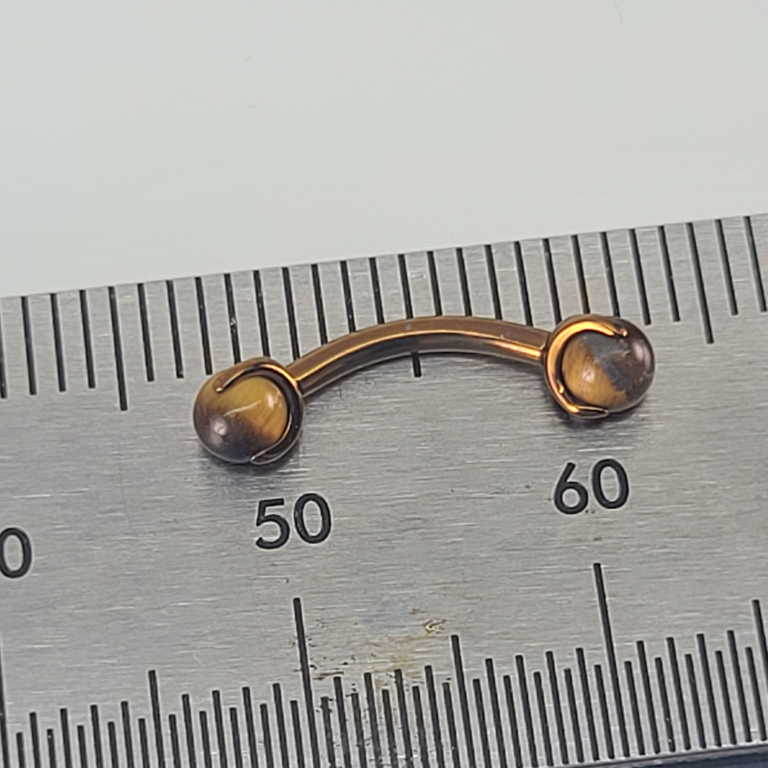 16g Titanium Internal Tiger Eye Septum Curved Barbell Rook Eyebrow ...