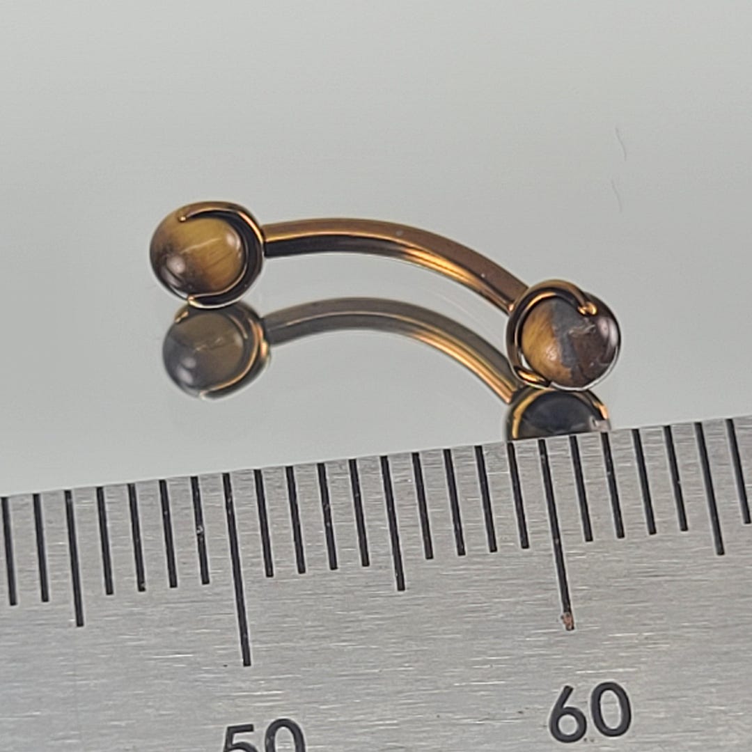 16g Titanium Internal Tiger Eye Septum Curved Barbell Rook Eyebrow ...