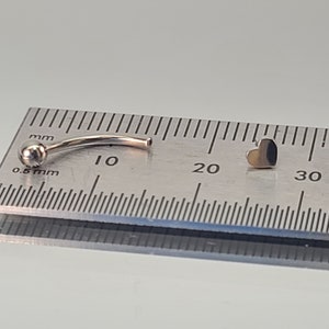 16g (1.2mm) Titanium Silver Heart and Fixed Ball Curved Threadless ...