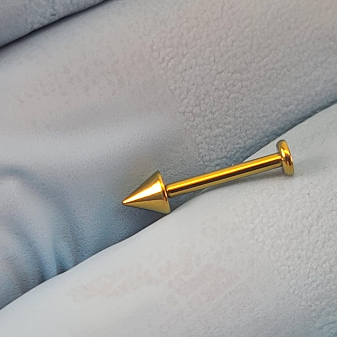 18g Titanium Threadless 3mm Spike Stud W/flatback Post *choose Anodized ...