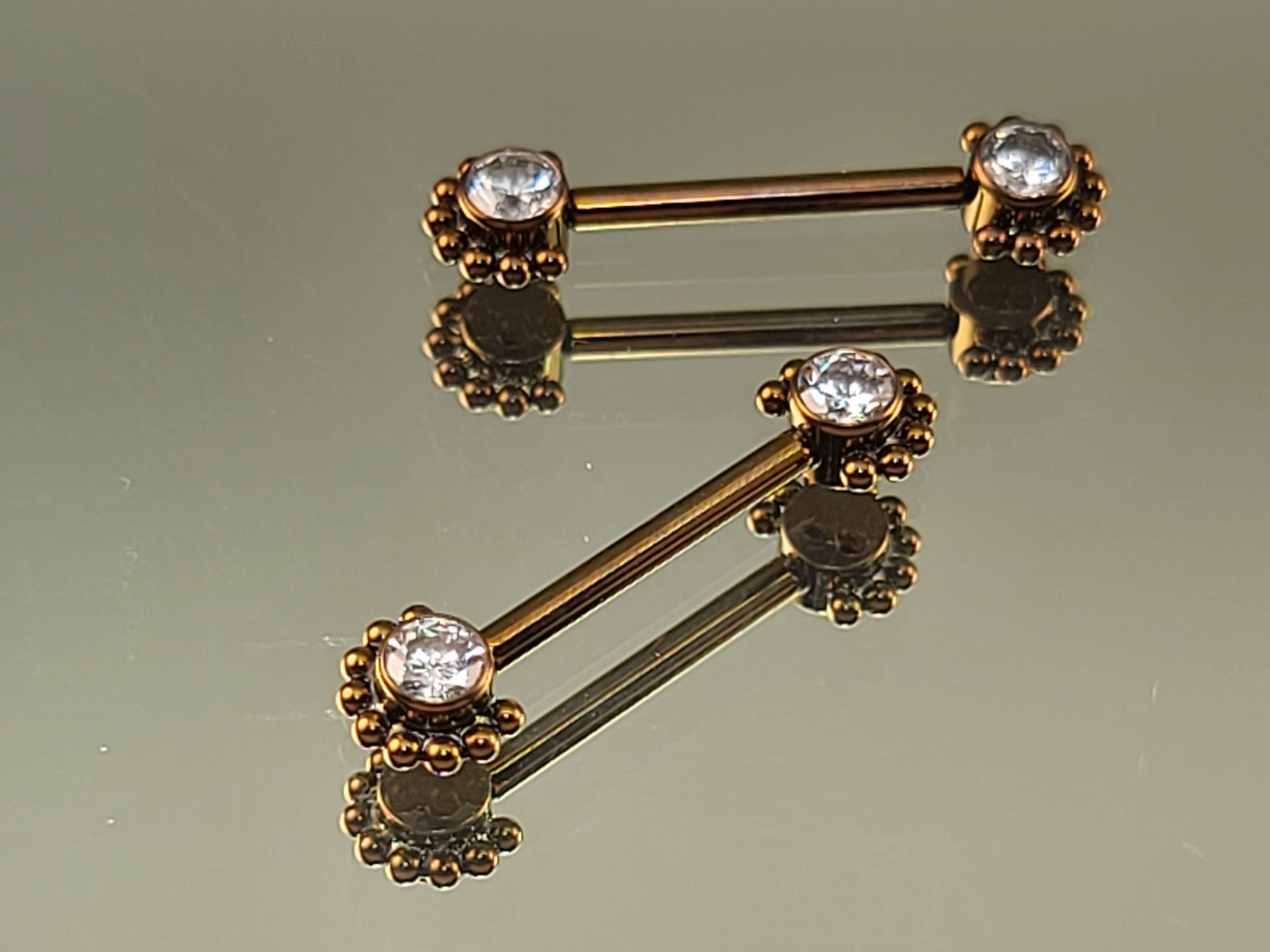 14g Titanium Nipple Barbell Pair Threadless Nipple Bars W/ 4mm | Etsy