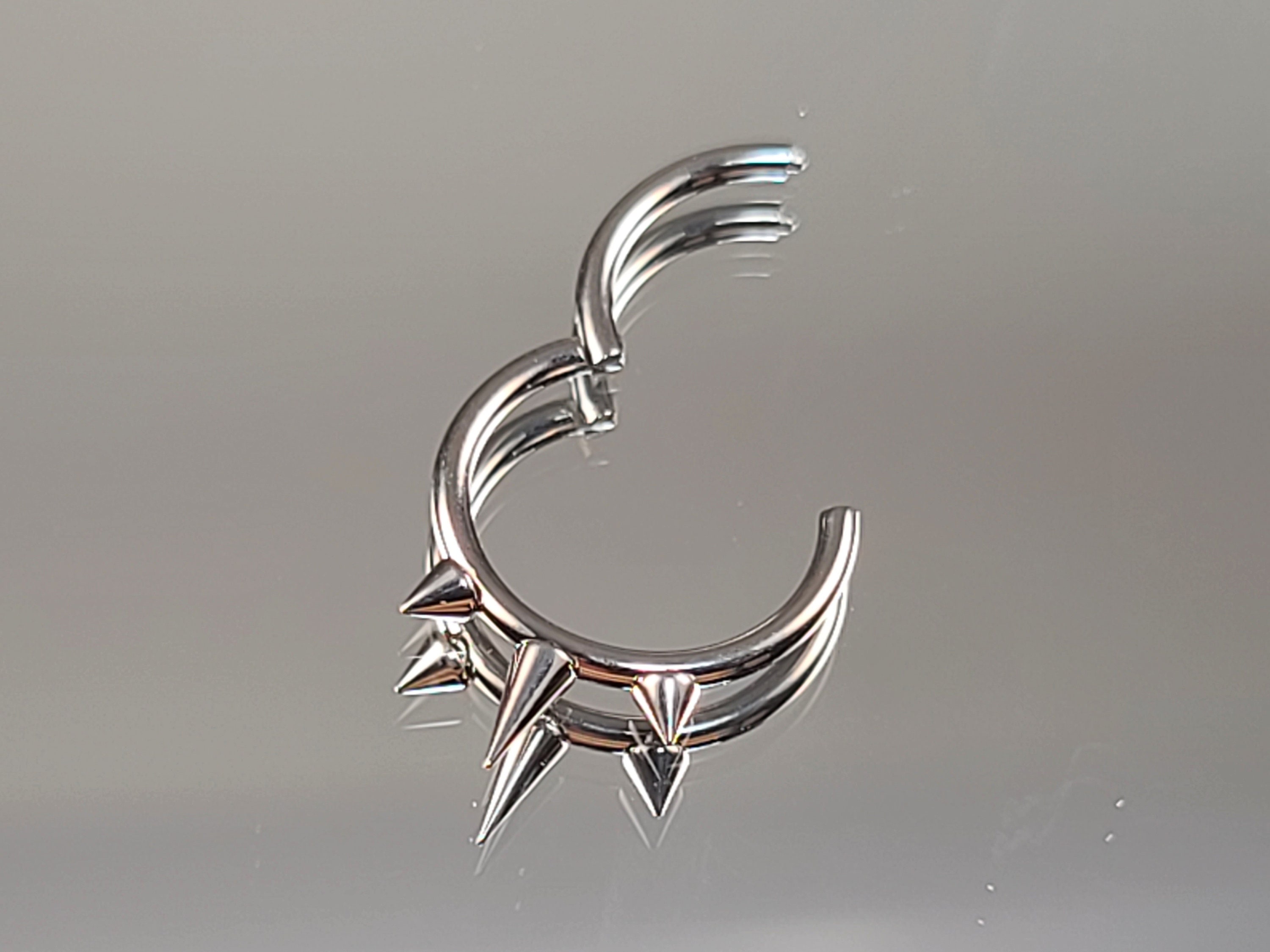 16g 1.2mm Titanium Hinge Clasp Unicorn Triple Spike Hinge - Etsy