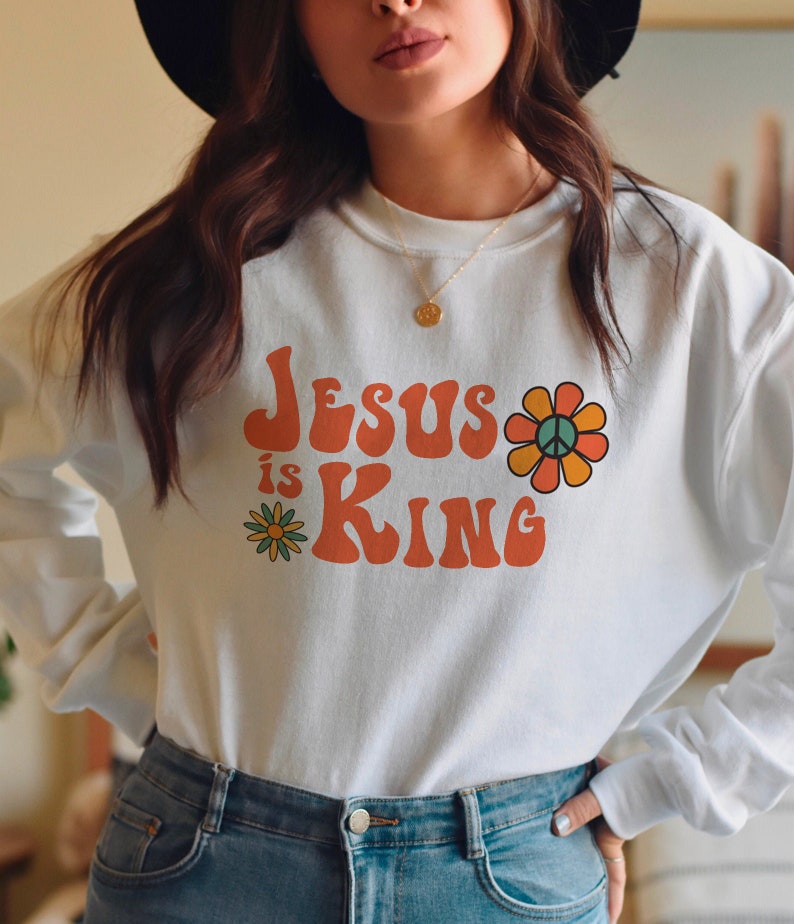 Jesus is King 70's Sweatshirt Hippy Jesus Jumper Love - Etsy