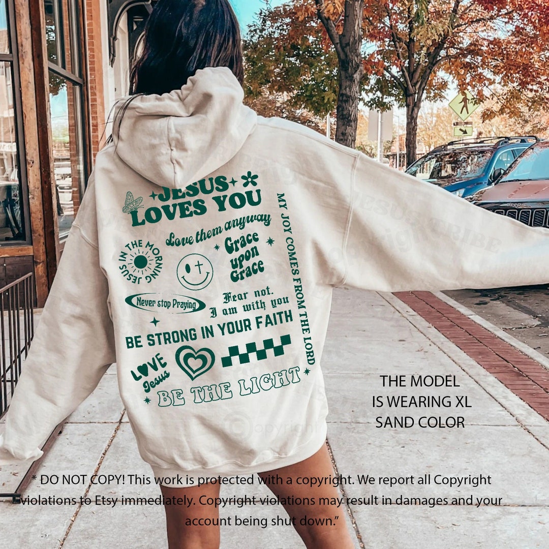 Jesus Hoodie Jesus Loves You Christian Hoodies Christian Hoodie Bible ...