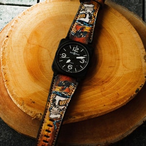 Bell and Ross Straps Handmade Leather Straps for BR 01 BR 03 Br 02 BR S ...
