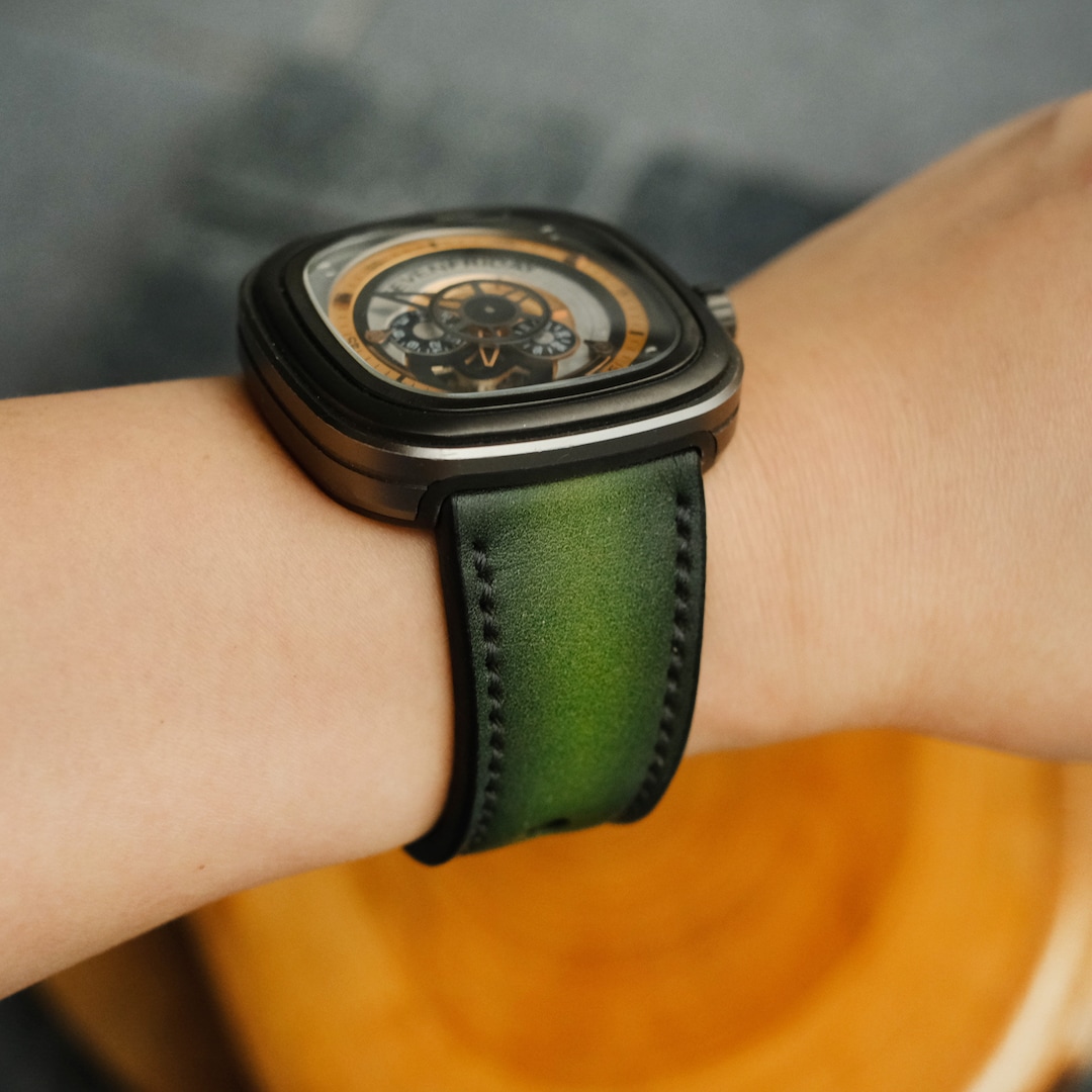 Sevenfriday Watch Green Leather Straps 28mm T Series 26mm Handmade ...