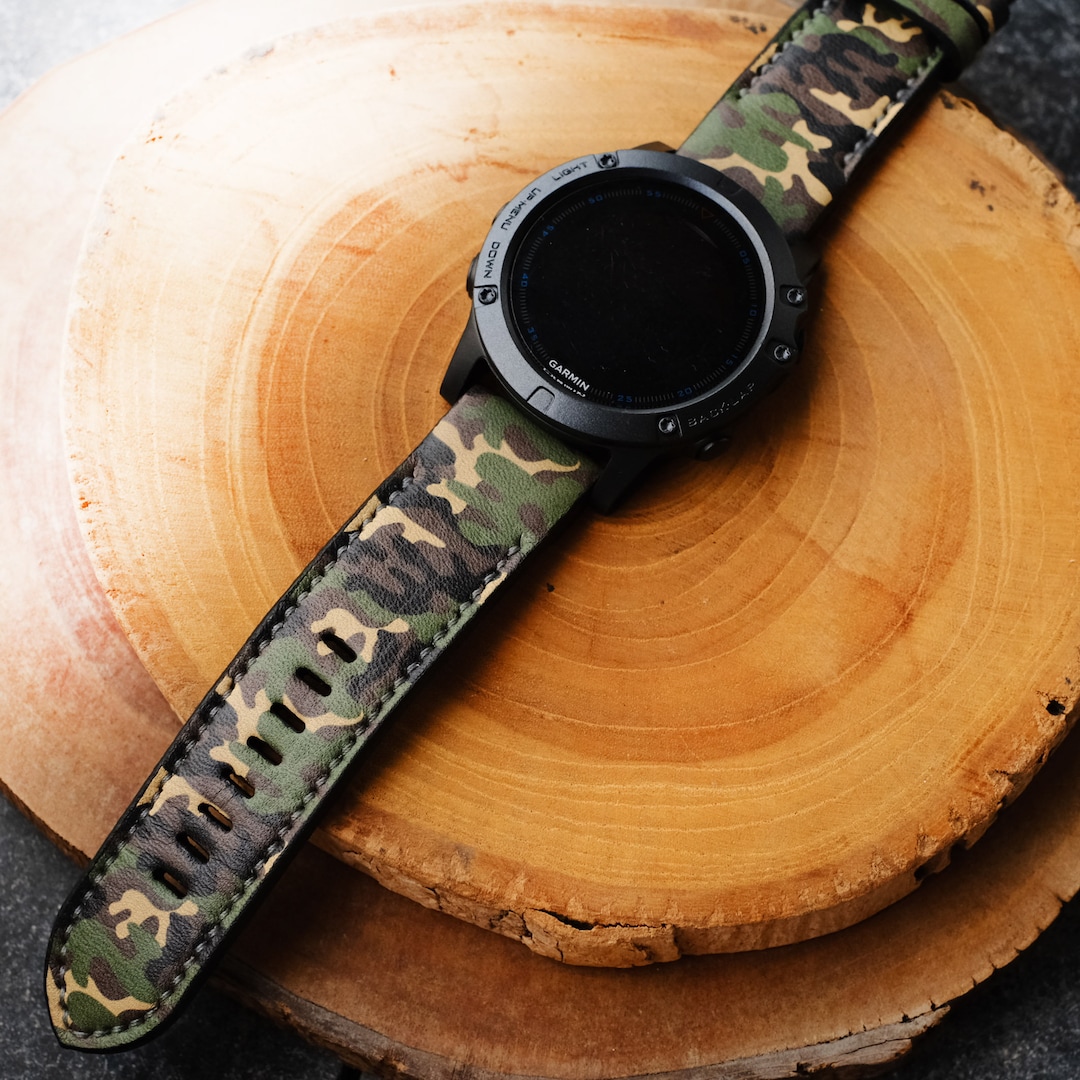 Garmin Quickfit Leather Watch Strap – Camouflage Band - Etsy