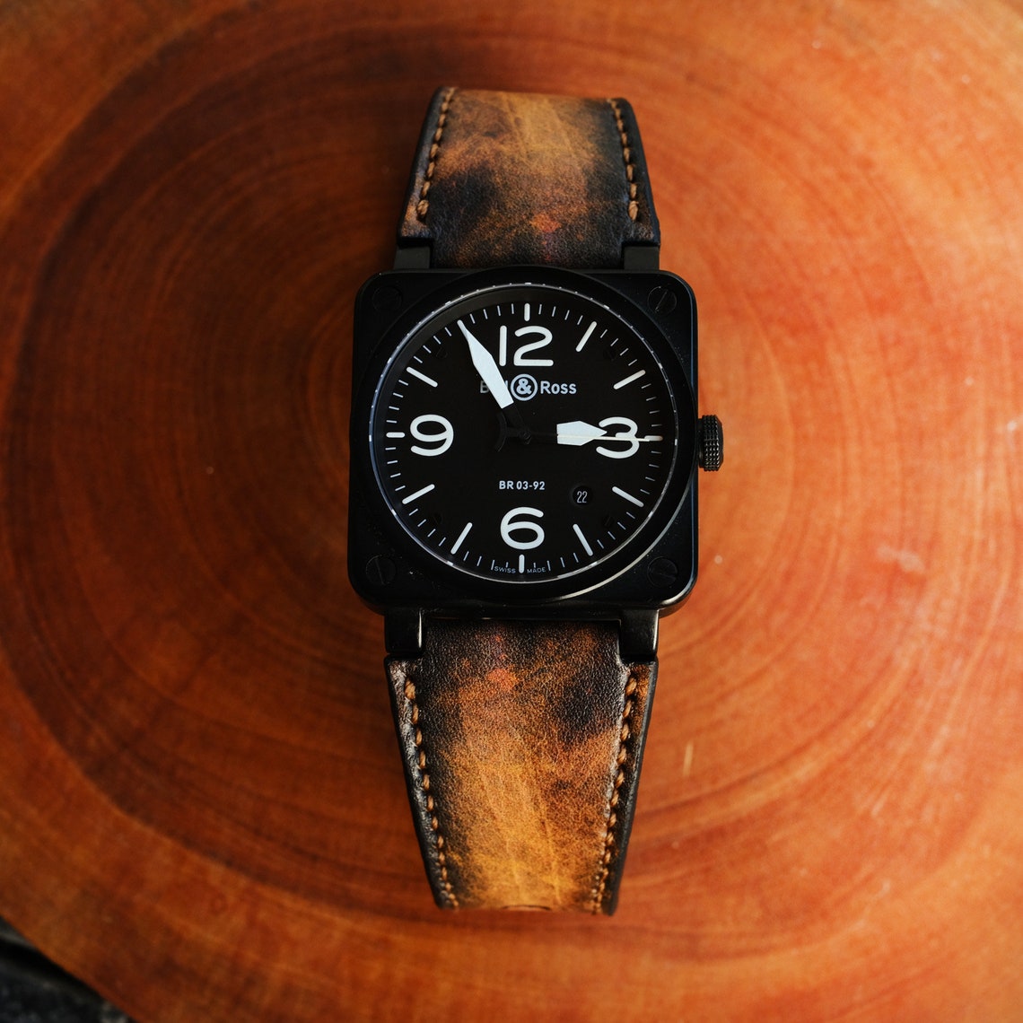 Bell and Ross Straps Handmade Leather Straps for BR 01 BR 03 Br 02 BR S ...