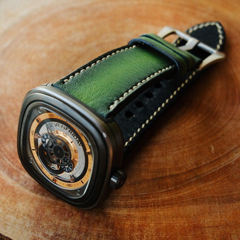 Sevenfriday Watch Green Leather Straps 26mm 28mm Handmade | Etsy