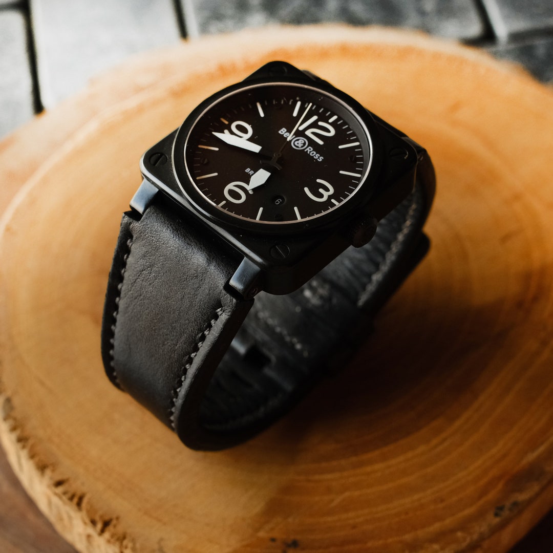 Bell and Ross Watch Strap Black Series Handmade Leather Straps - Etsy