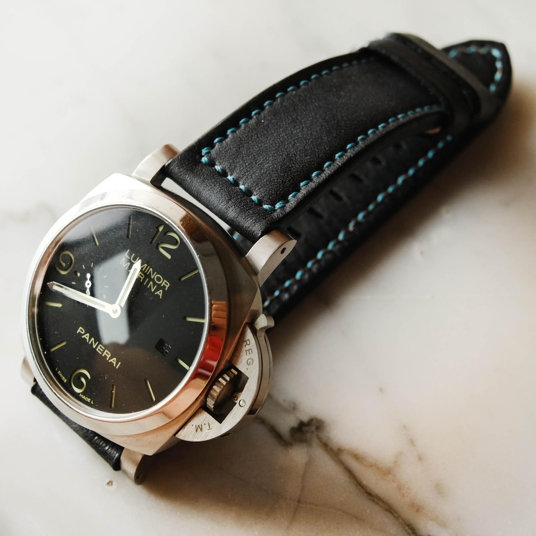 Panerai Strap Black Leather for Officine Panerai Luminor Marina ...