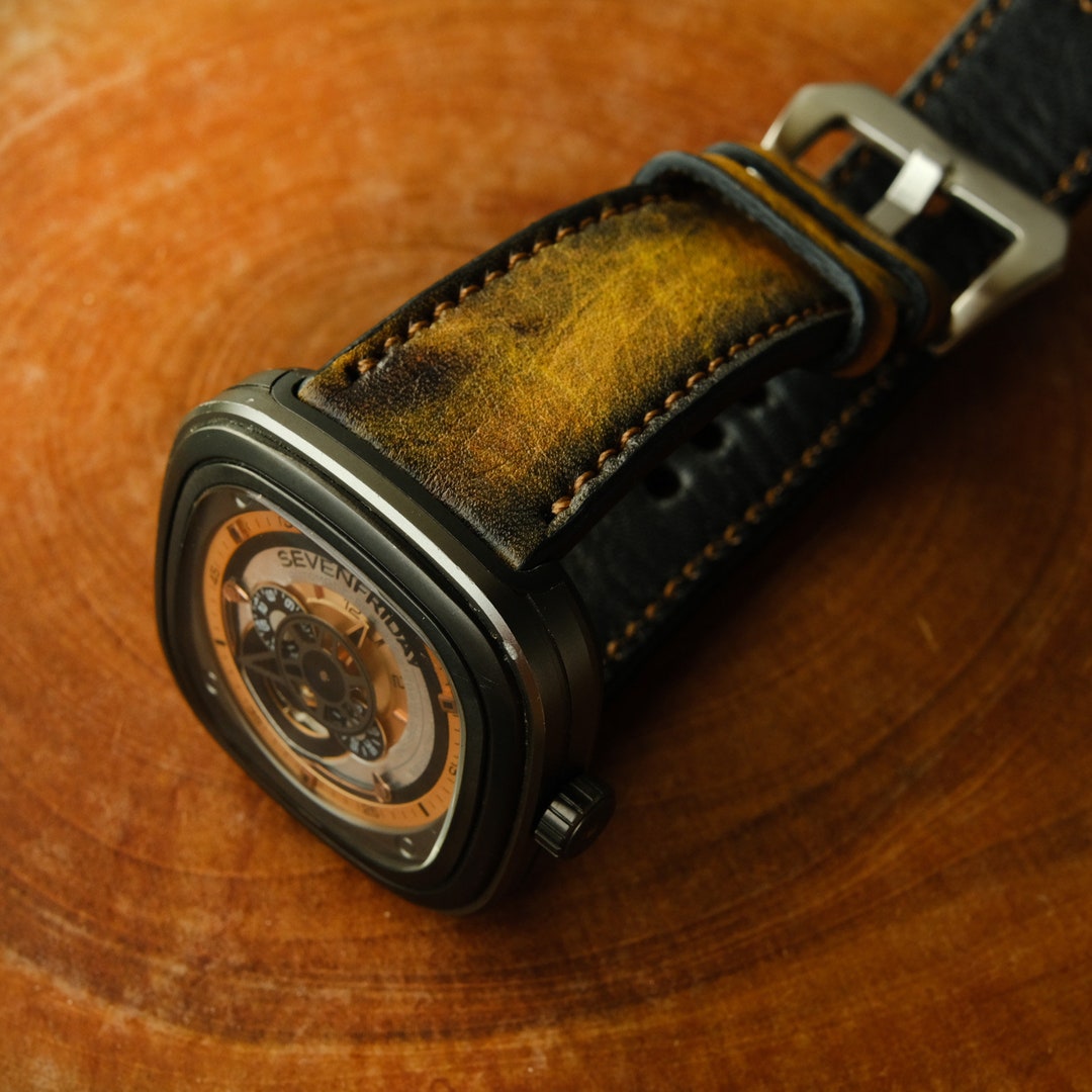 Sevenfriday Watch Rustic Yellow Vintage Straps 28mm T Series 26mm ...