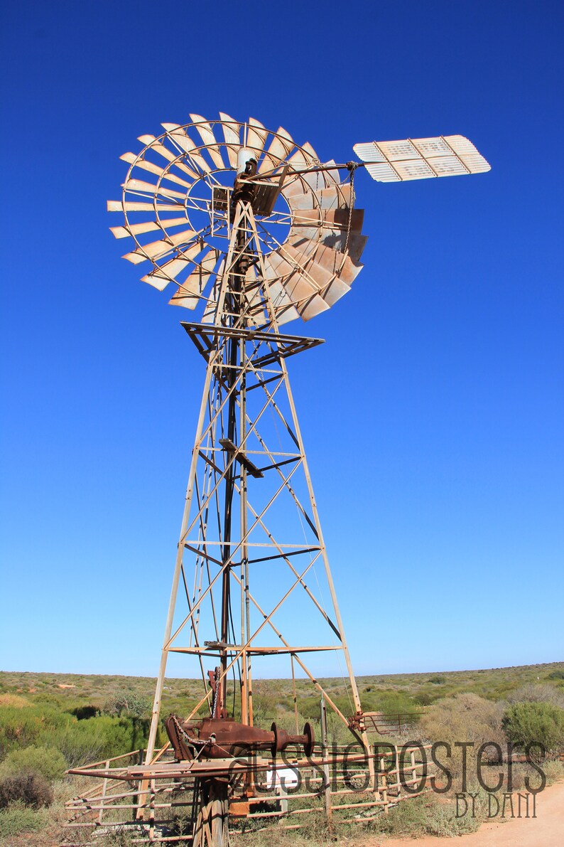 Windmill Outback Western Australian Landscape Photography Print, Wall ...
