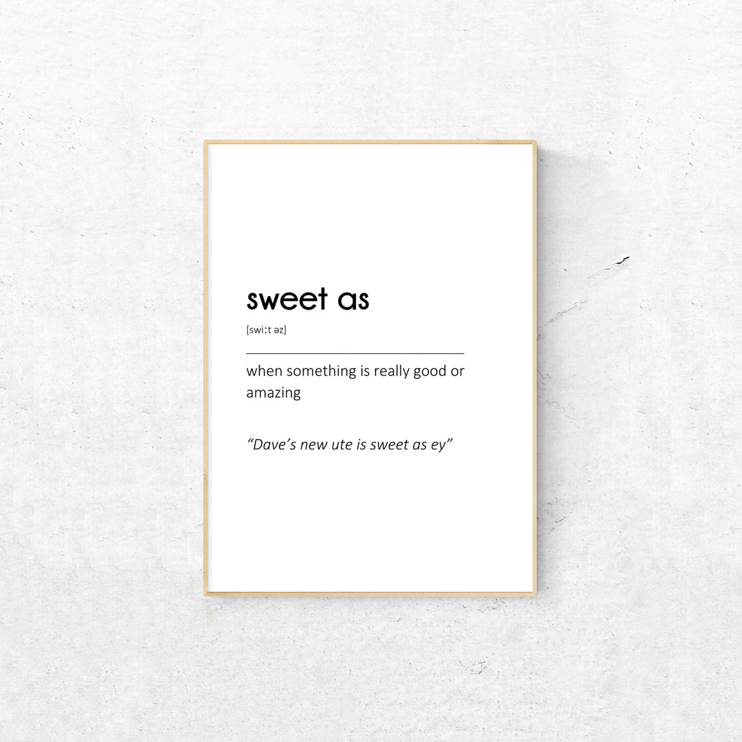 Australian Slang Funny Prints, Sweet as Aussie Slang Print Quote Wall ...