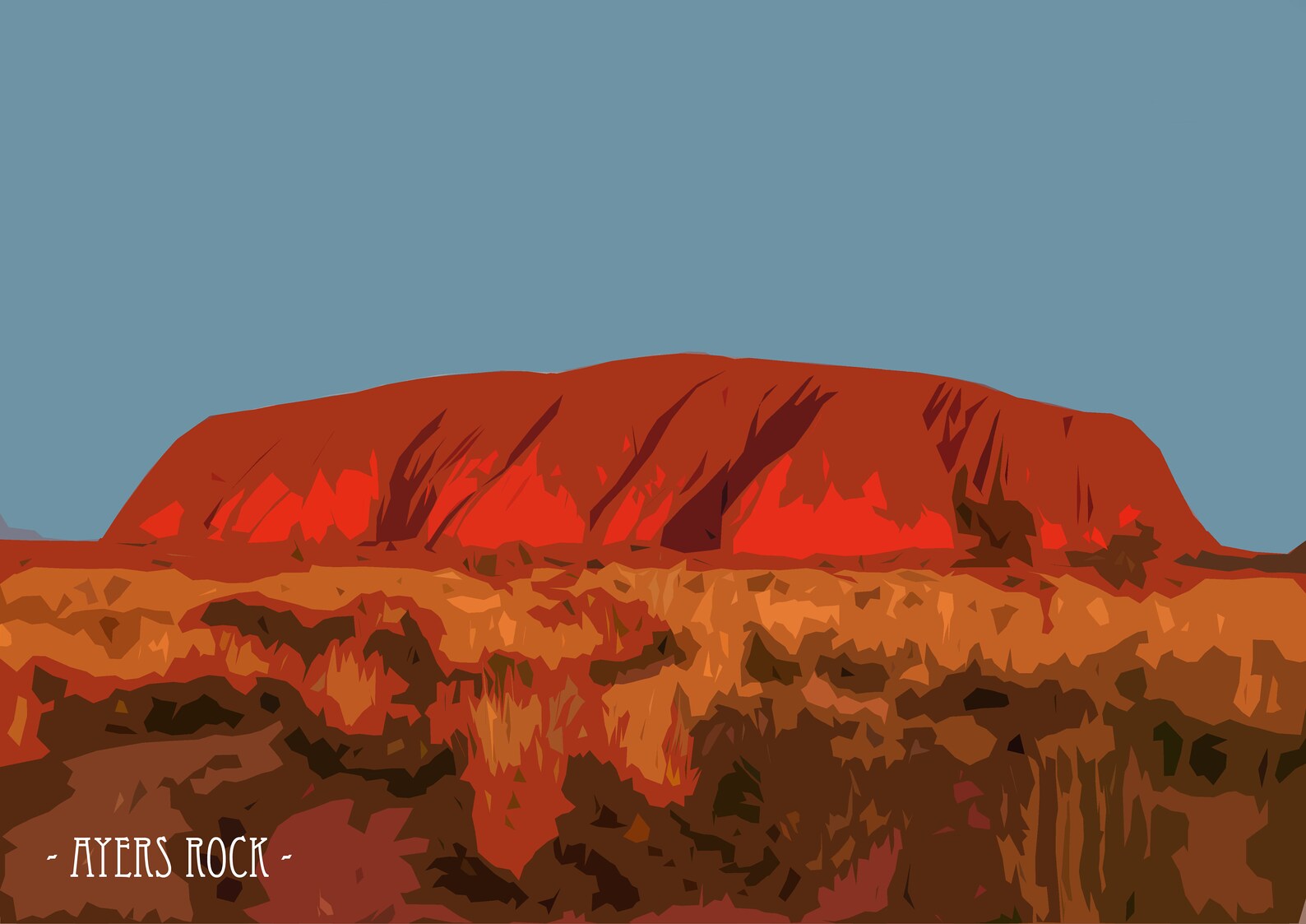 Uluru Ayers Rock Red Centre Vintage Poster Wall Art, Outback Landmark ...