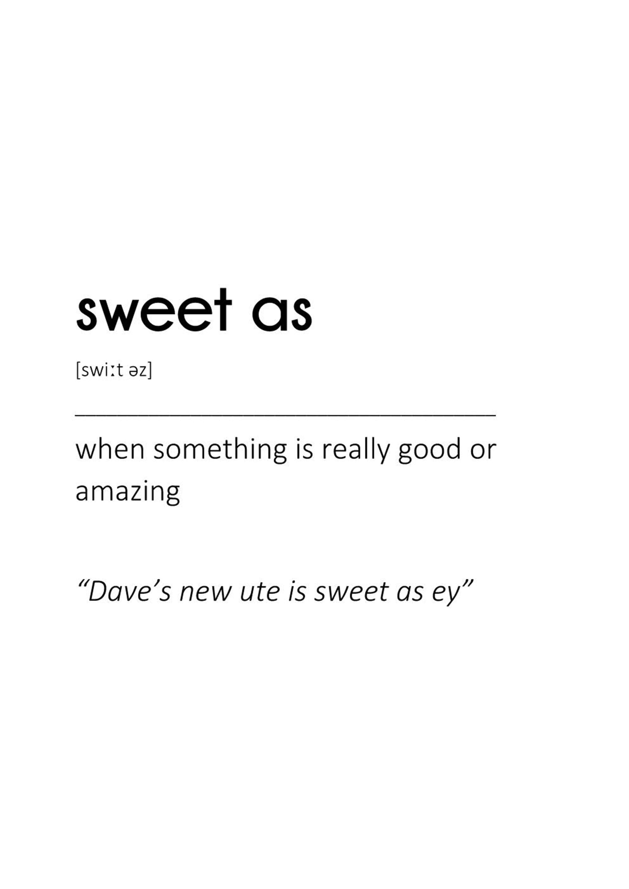 Australian Slang Funny Prints, Sweet as Aussie Slang Print Quote Wall ...