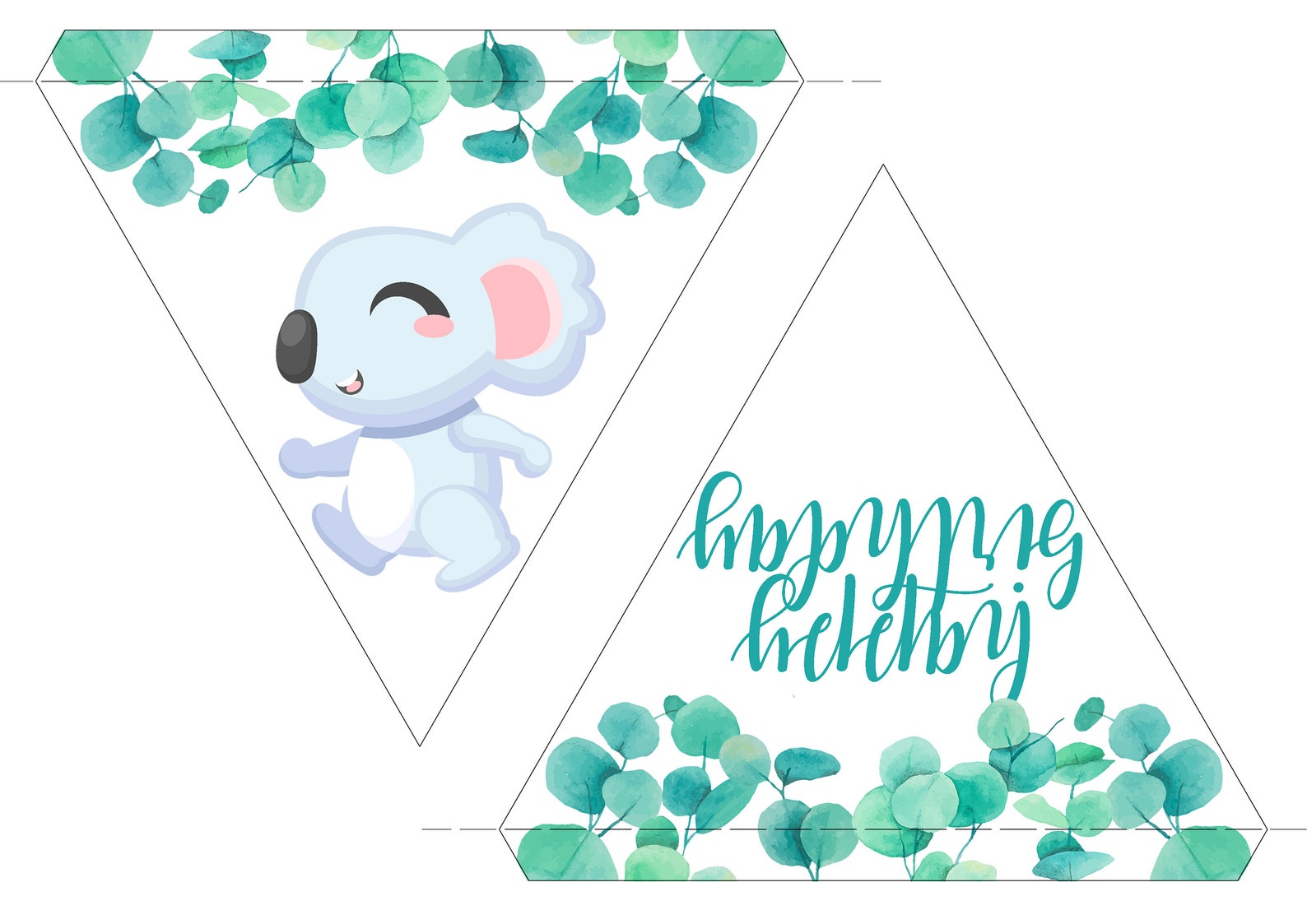 Koala Birthday Bunting Garland Printable, Nursery Flag Letters A-Z ...