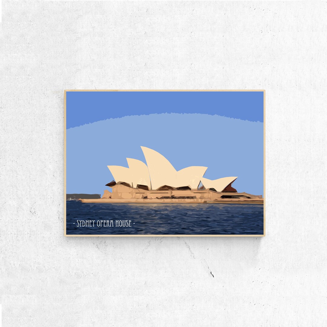 Sydney Opera House Vintage Poster, Landmark Sydney Australia ...